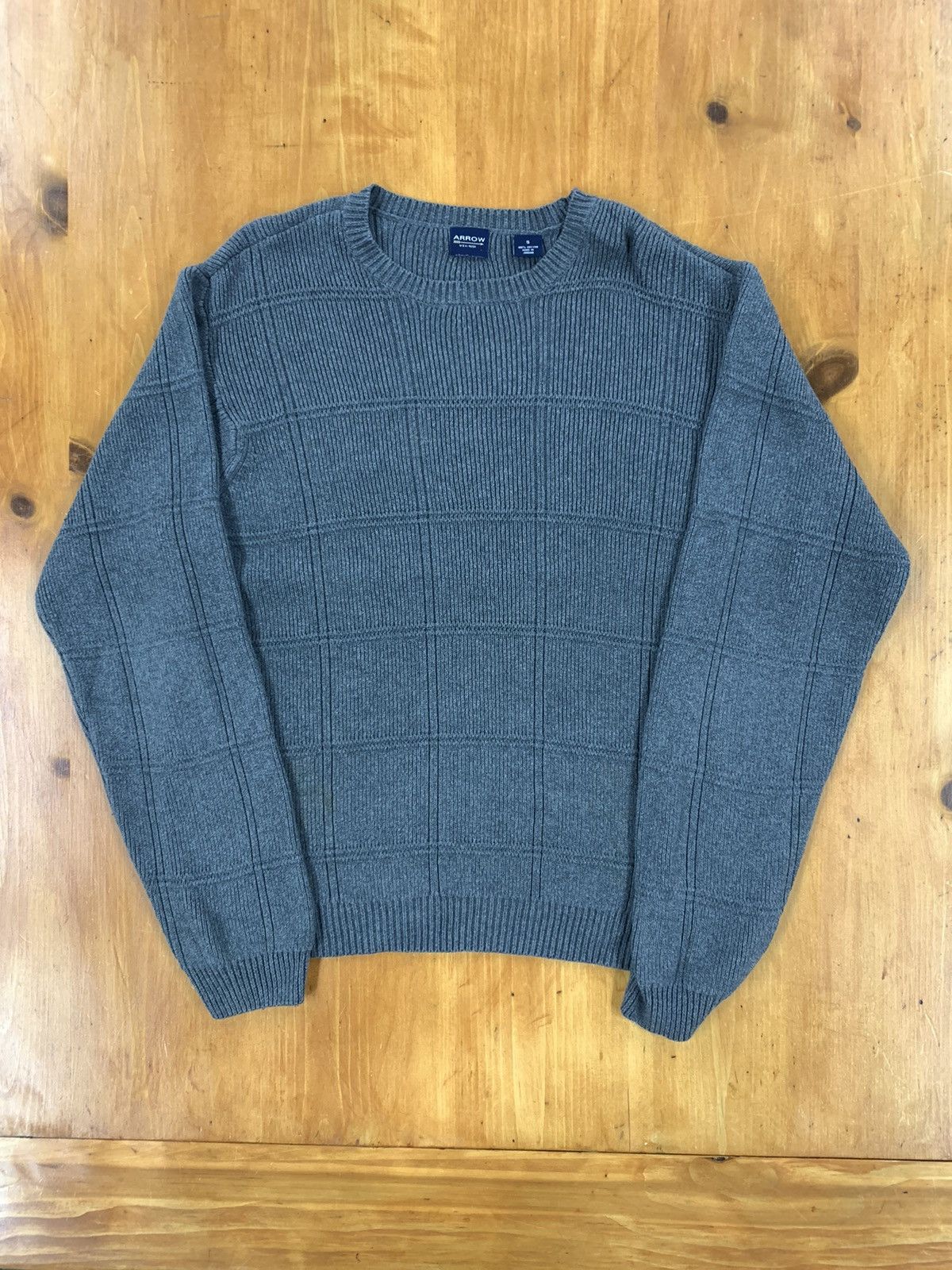 Coloured Cable Knit Sweater × Vintage Vintage Arrow Checker Pattern ...