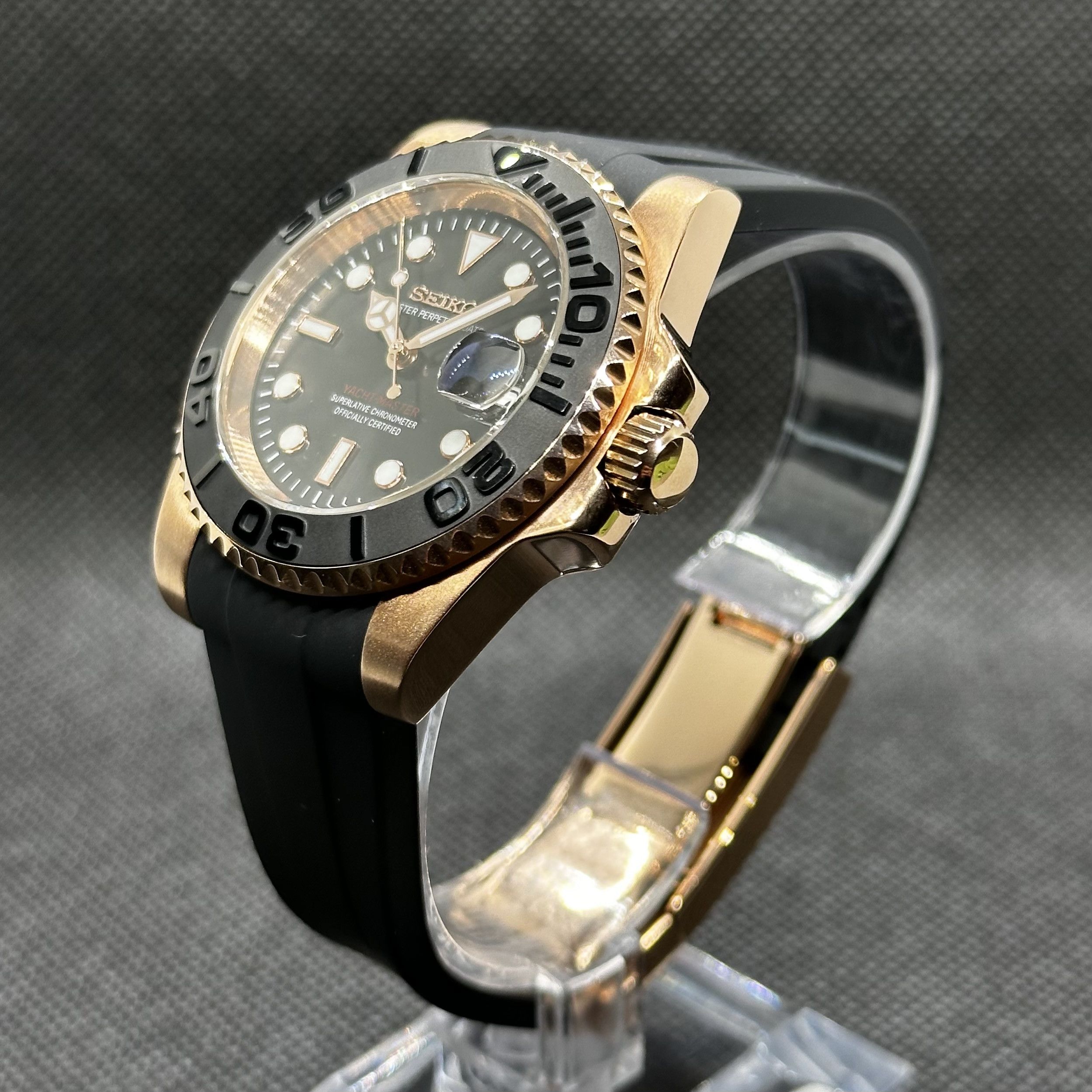 Custom Seiko Mod Yacht-Master "Rose Gold" Watch | Grailed