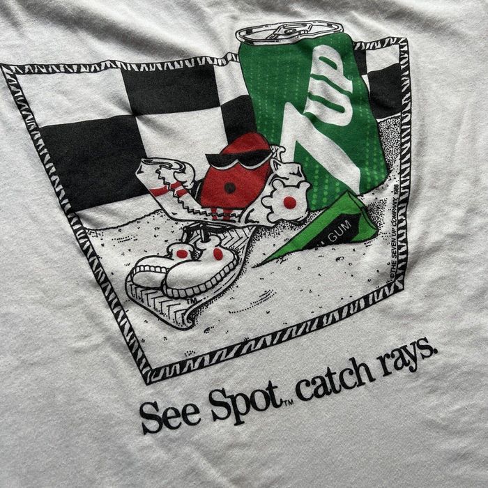 Designer Vintage 1980's 7UP Soda SPOT Character T-Shirt XL | Grailed