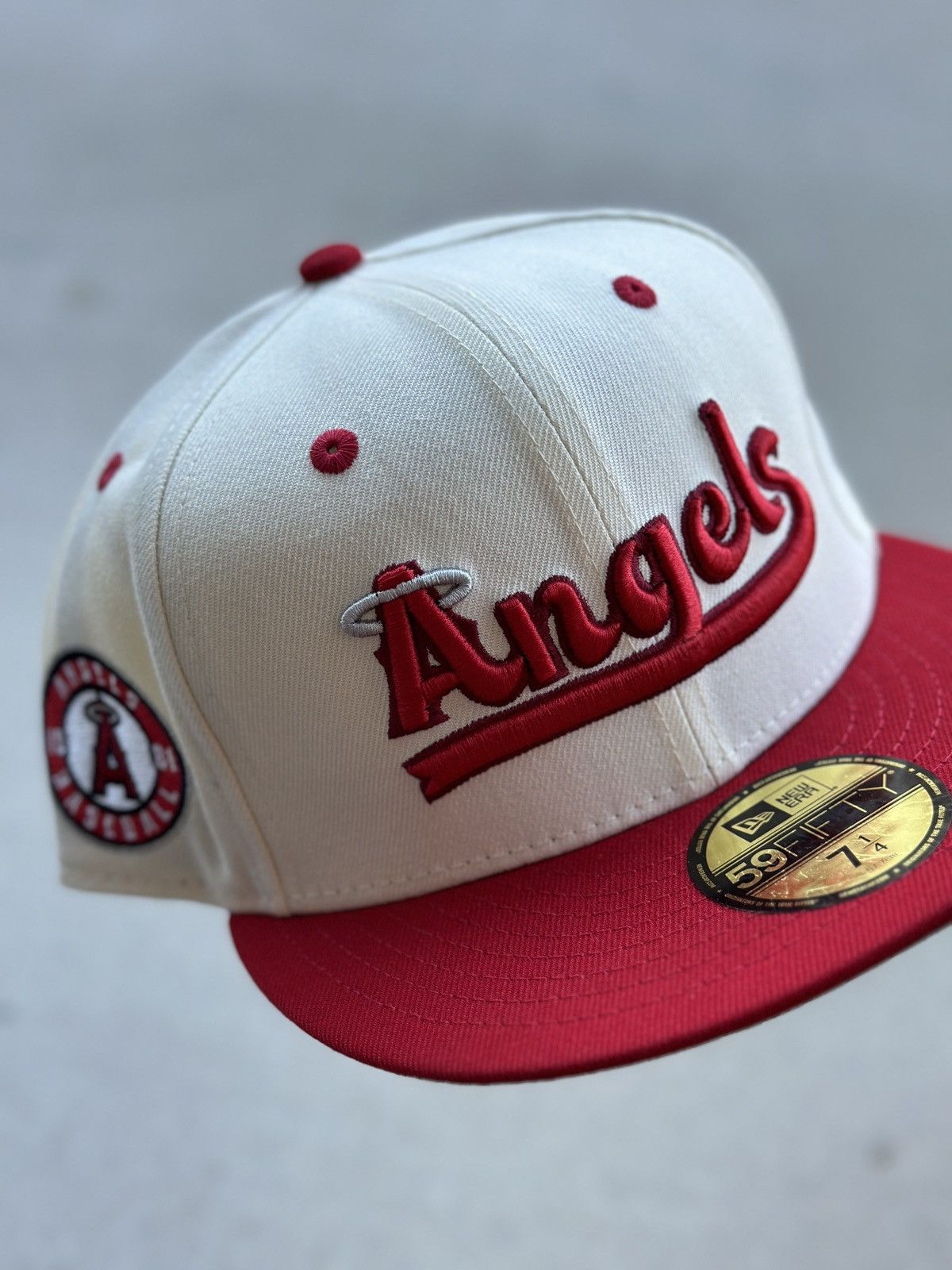 New Era Anaheim Angels Two Tone Script Fitted Hat 7 1/4 LA | Grailed