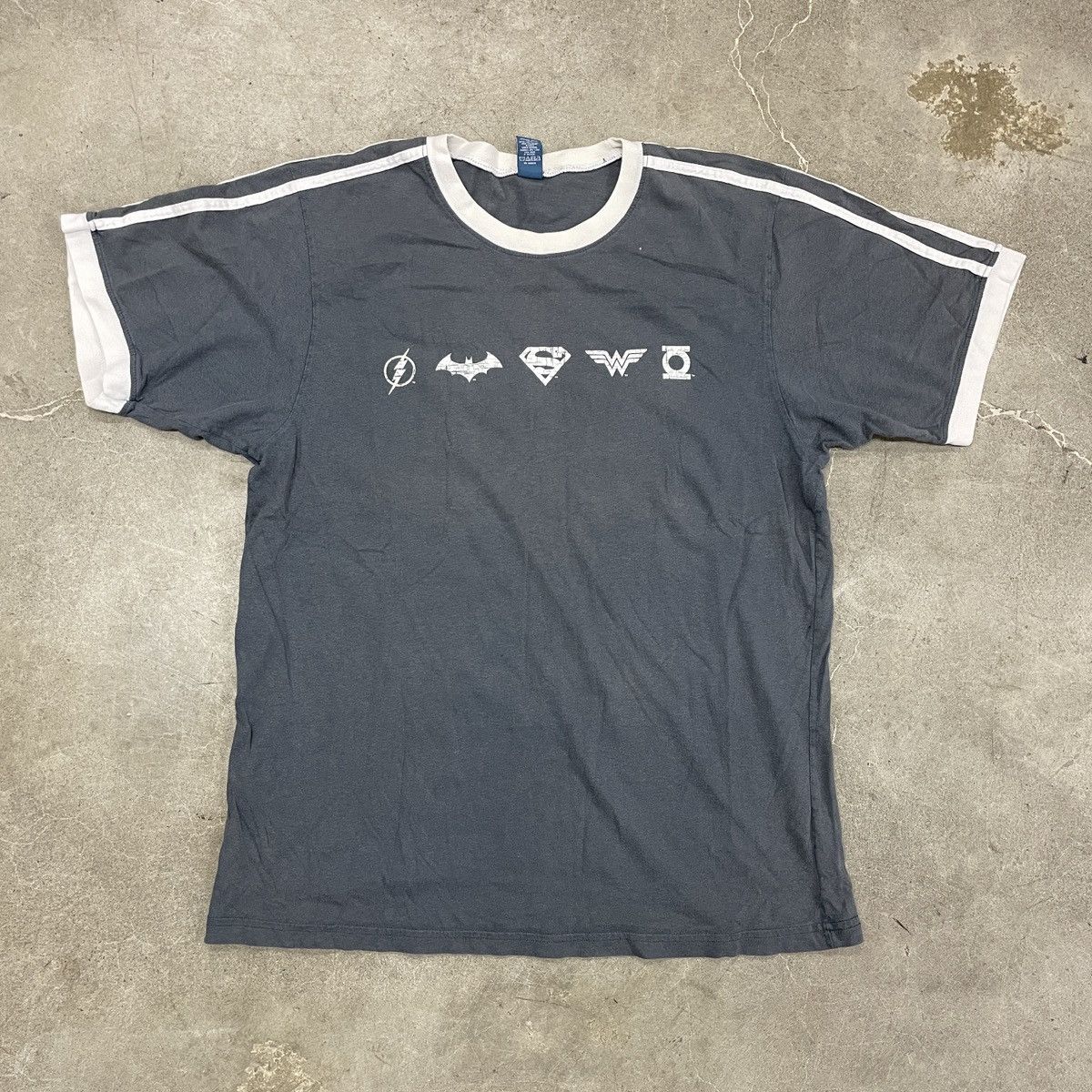 Dc Comics × Streetwear × Vintage Justice league graphic ringer shirt ...