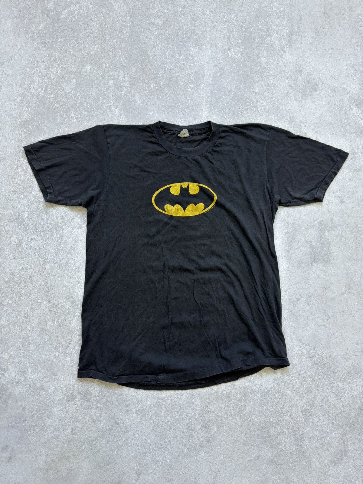 Batman × Dc Comics × Vintage Batman 1986 Vintage Black Shirt Promo Logo ...