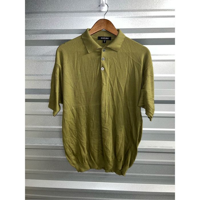 Murano Olive Green Murano Italian Knit Polo Shirt Size M | Grailed