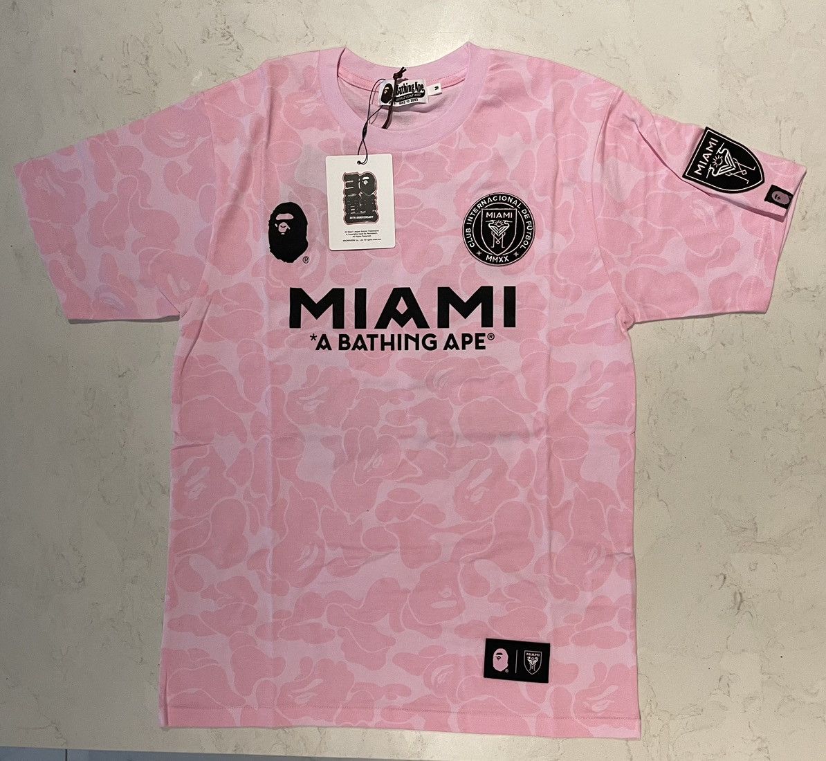 Bape BAPE x INTER MIAMI CF CAMO TEE | Grailed