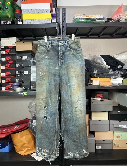 Balenciaga Balenciaga 23SS Super Destroyed Mud Dye Denim | Grailed