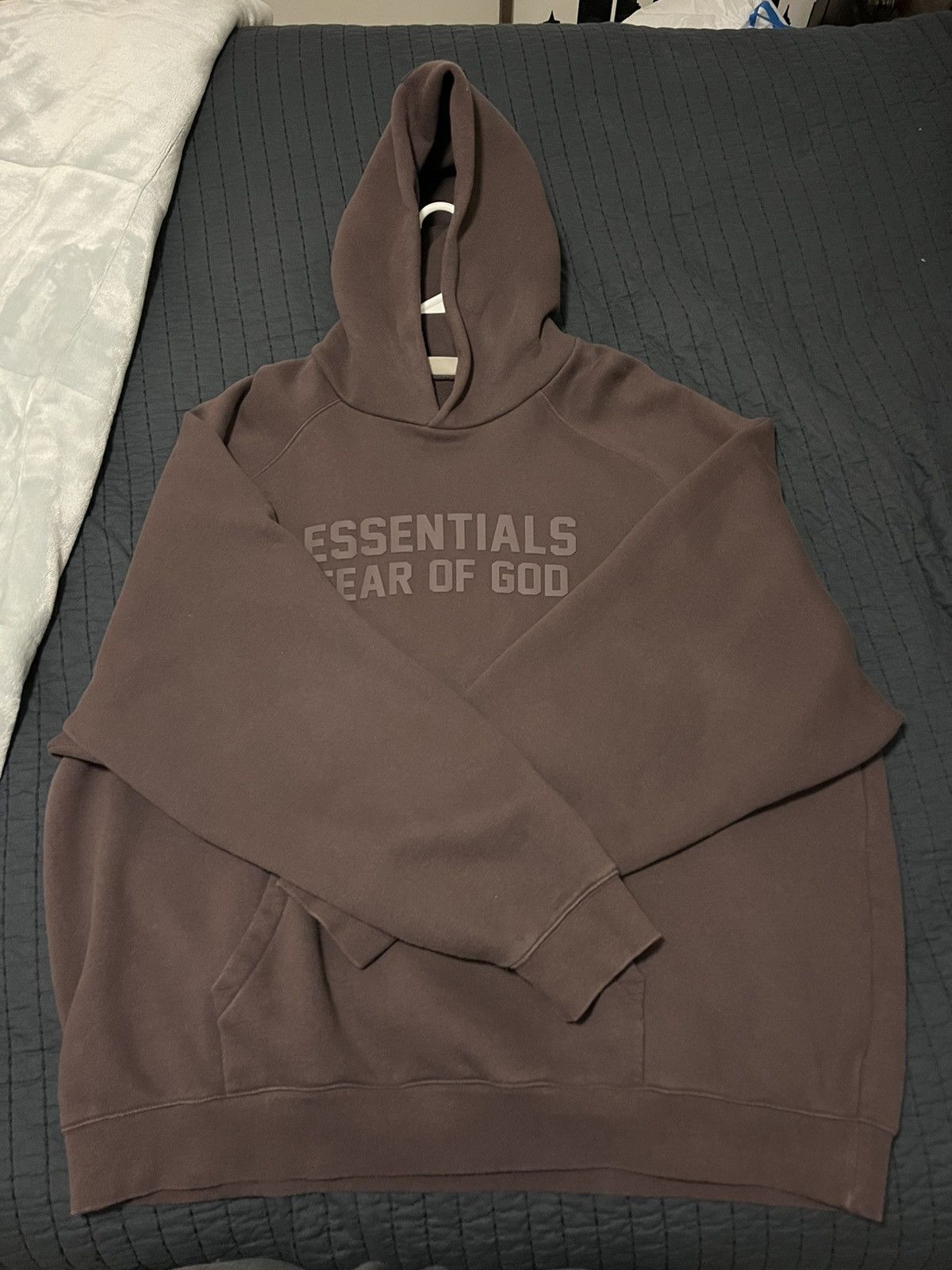 Essentials × Fear of God Essentials Purple Raglan Hoodie | Grailed