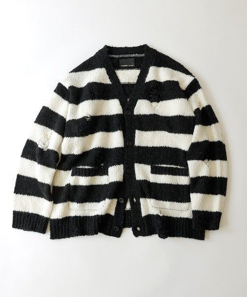 Number (N)ine Number nine WOOL ALPACA RIPPED KNIT CARDIGAN size 4 | Grailed