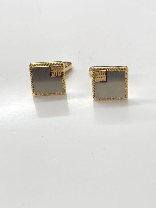 Givenchy × Vintage GIVENCHY SIGNATURE G LOGO GOLD PLATED CUFFLINKS ...