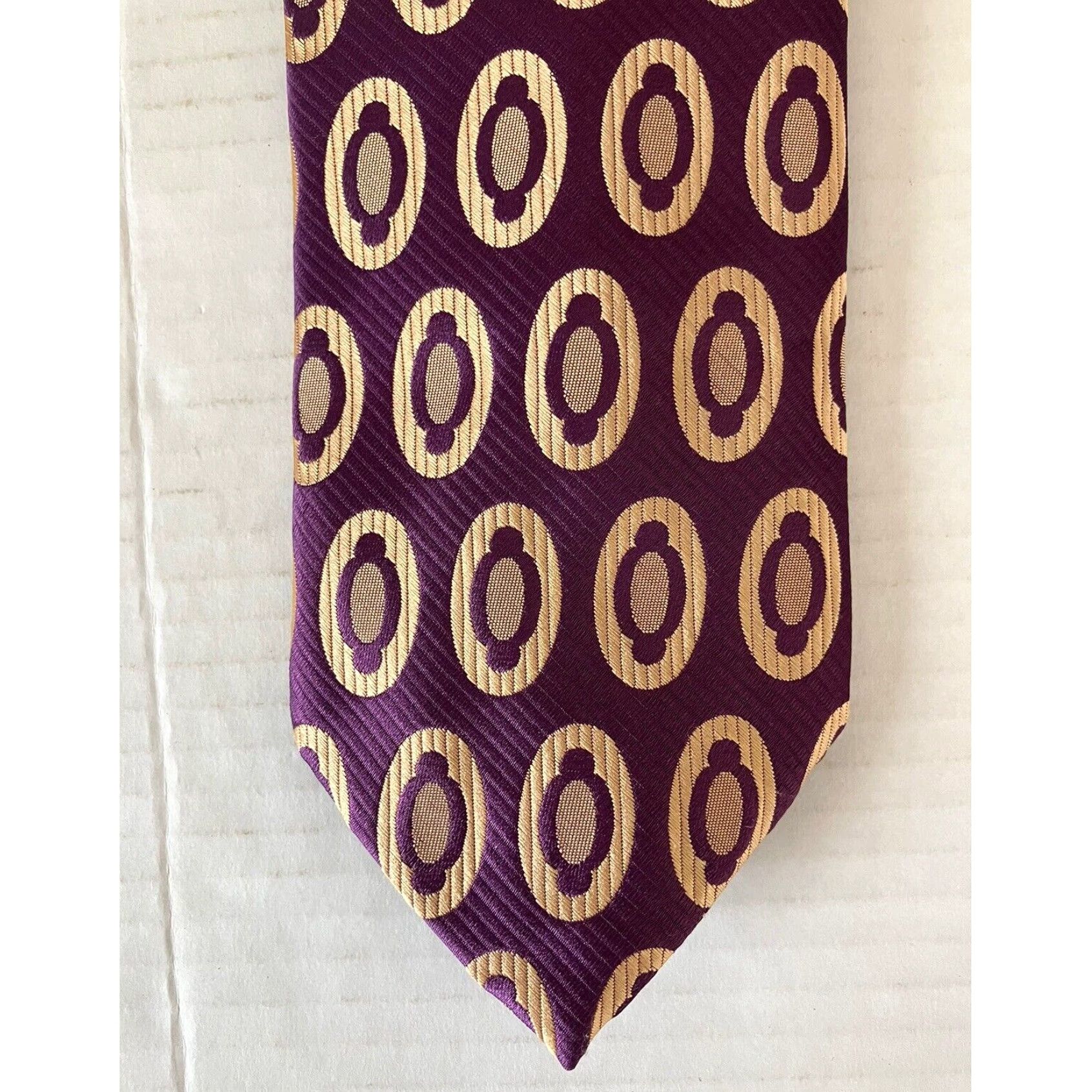 Vintage Hecht Brand Classic Wide Woven Polyester Necktie with Rich ...