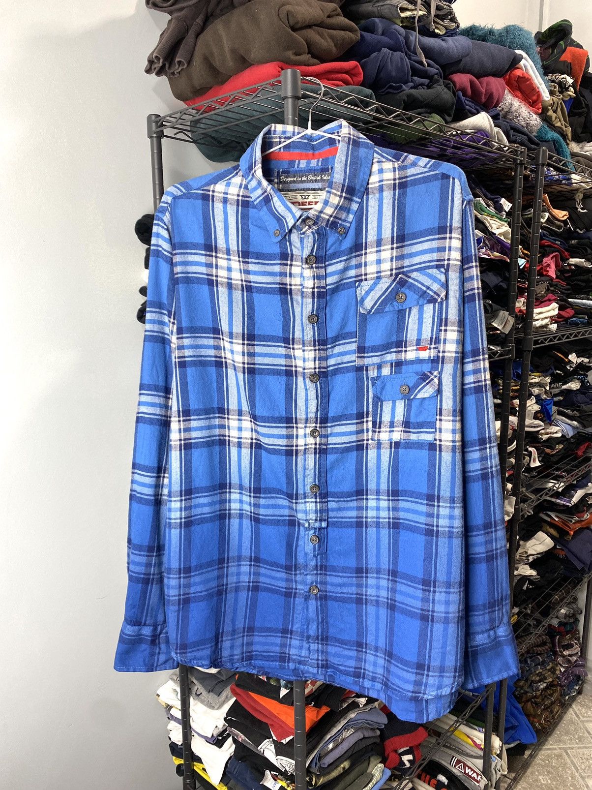Diesel Y2K Vintage Diesel D55 Gradient Color Flannel Shirt | Grailed