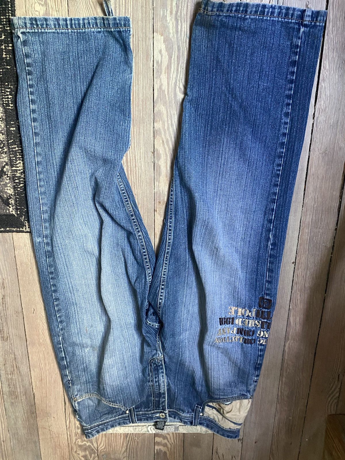 Avant Garde × Distressed Denim INSANELY BAGGY POEM Y2K SOUTHPOLE DENIM ...