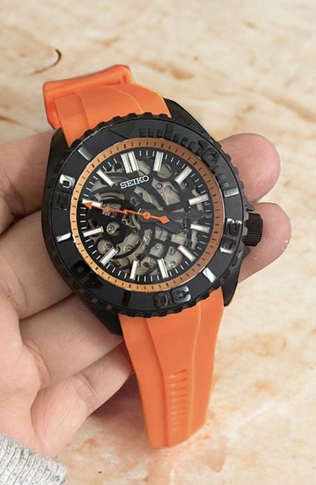 Seiko Seiko Mod SKX Yachtmaster Skeleton Dial Orange Luxury Watch | Grailed