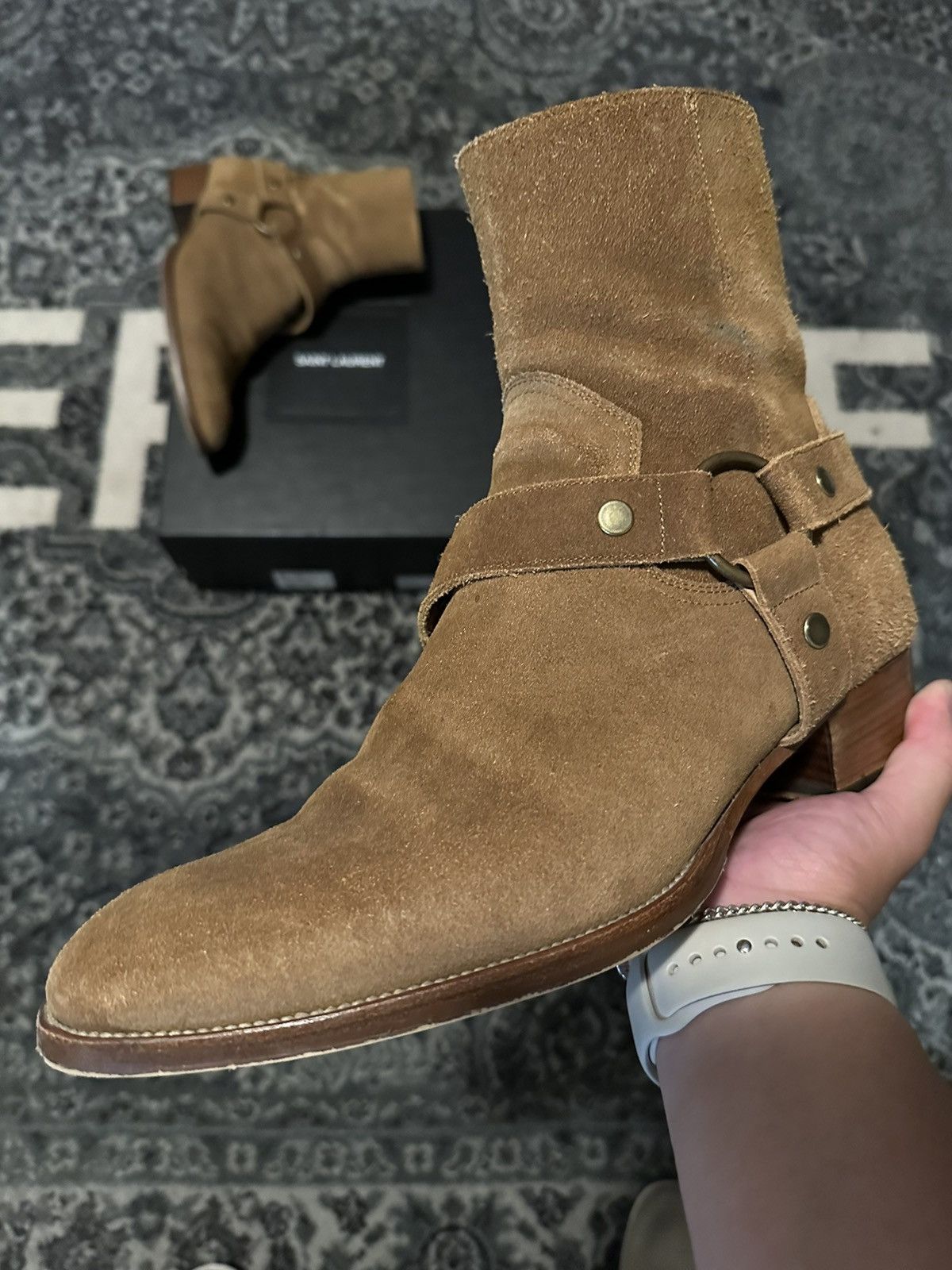 Saint Laurent Paris Men’s Saint Laurent Paris Wyatt Harness Suede Boots ...