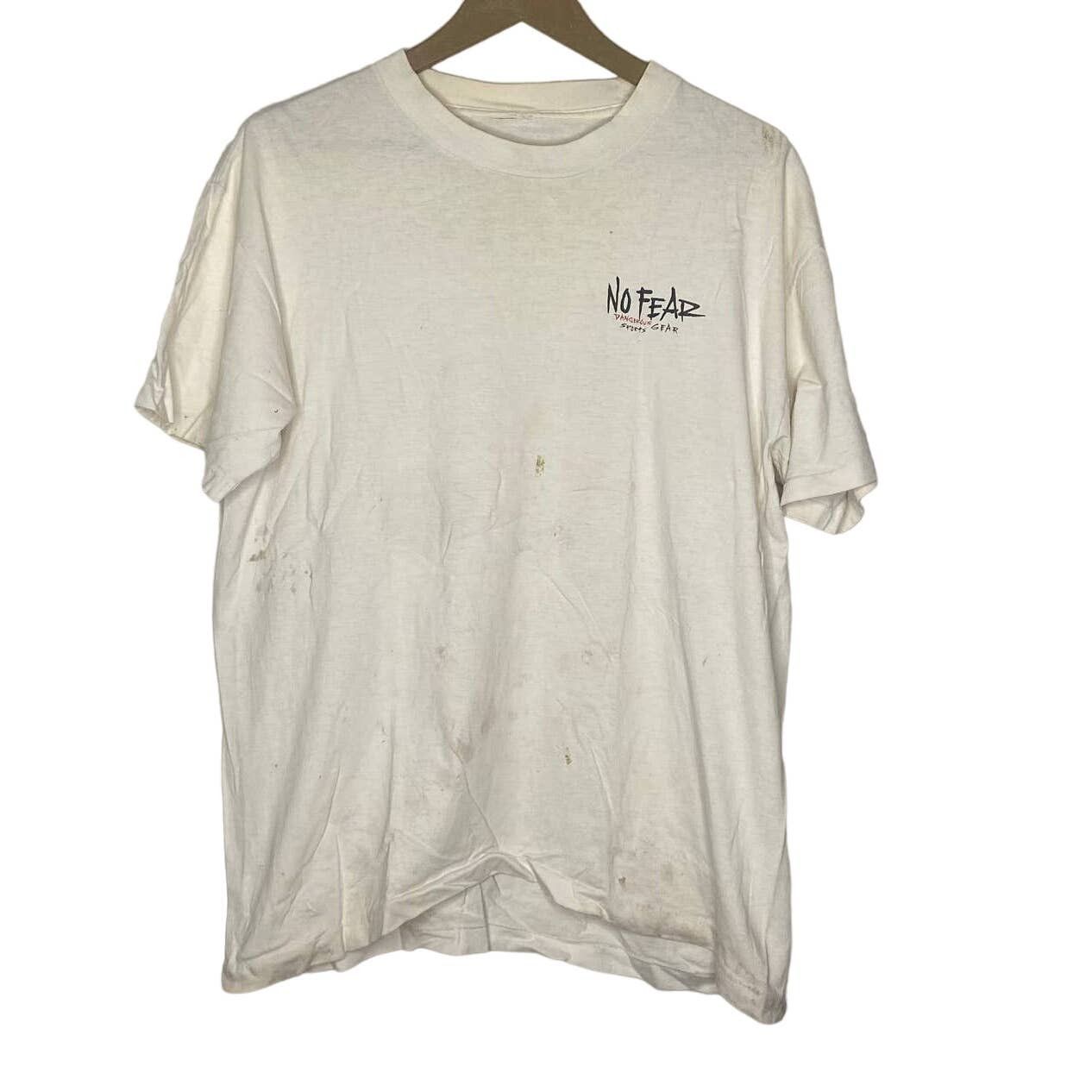 No Fear × Streetwear × Vintage No Fear Baseball White T-Shirt | Grailed