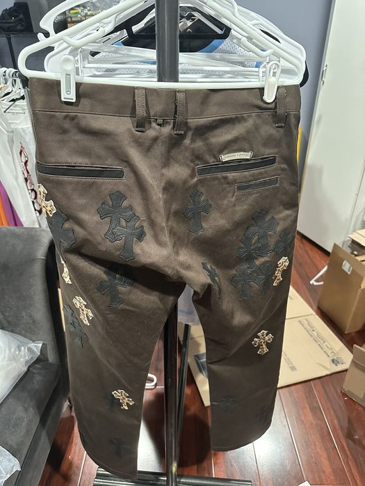Chrome Hearts Chrome hearts cheetah cross patch carpenter pants | Grailed