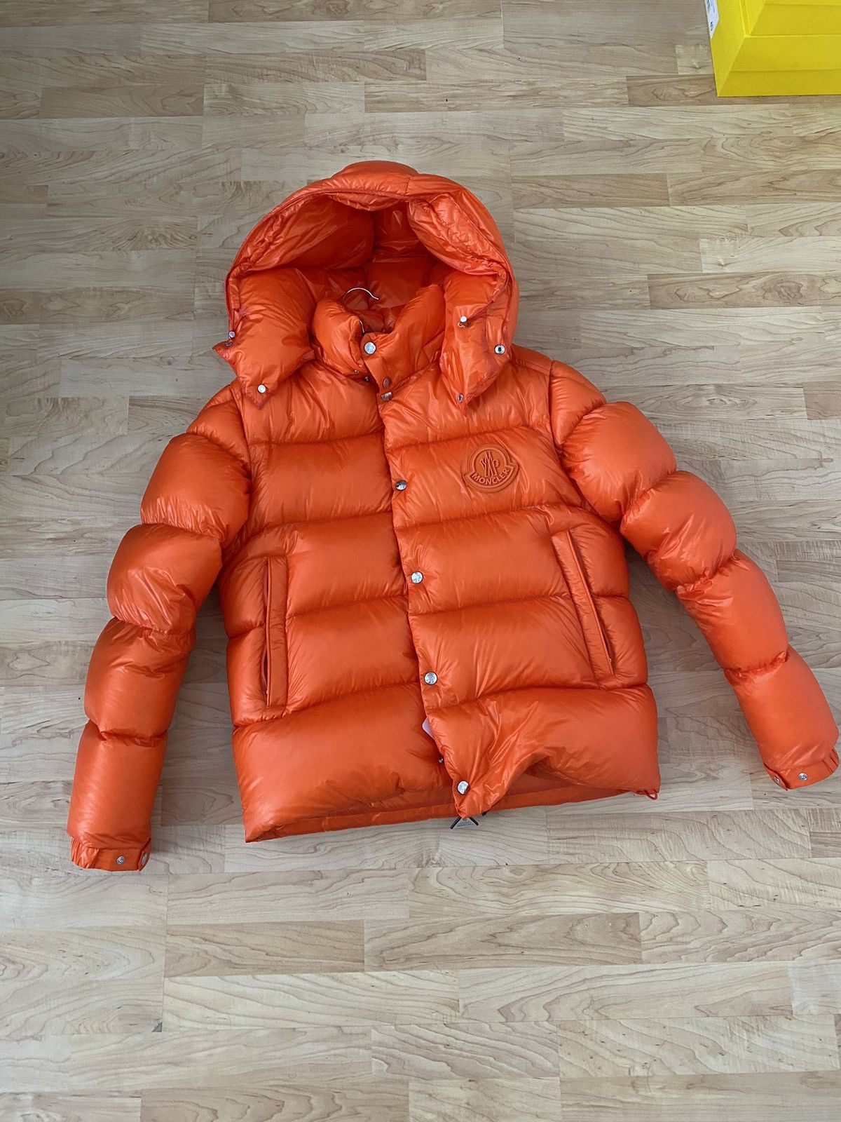 Moncler Moncler Down Jacket Orange Big logo | Grailed