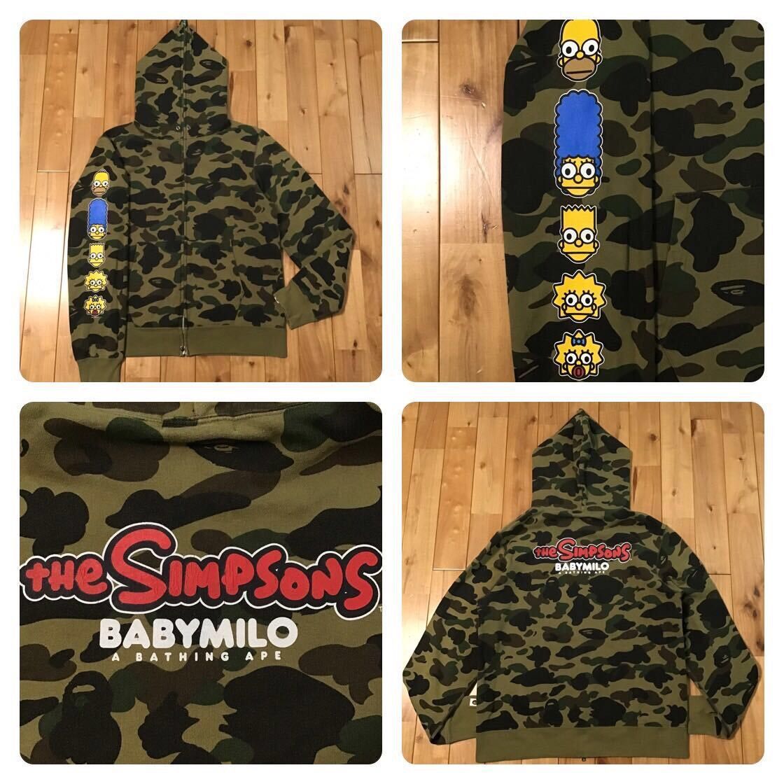 Bape × The Simpsons BAPE × THE SIMPSONS 1st camo green full zip hoodie ...