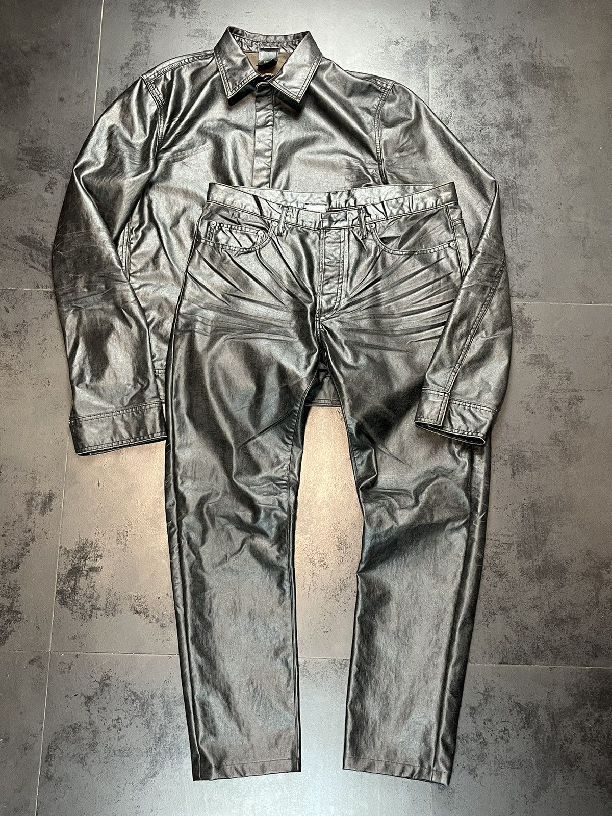 Dior × Hedi Slimane Dior AW-03 LUSTER Waxed Denim Suit By Hedi Slimane ...