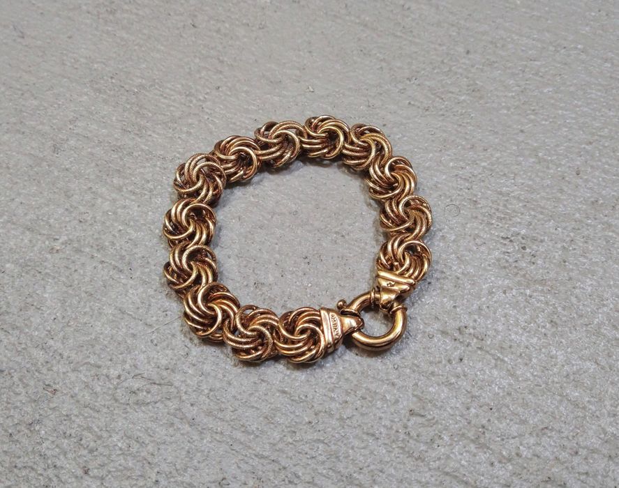 Vintage Sterling Silver Bracelet Rosetta Link Chain Milor Italy 7.75 ...