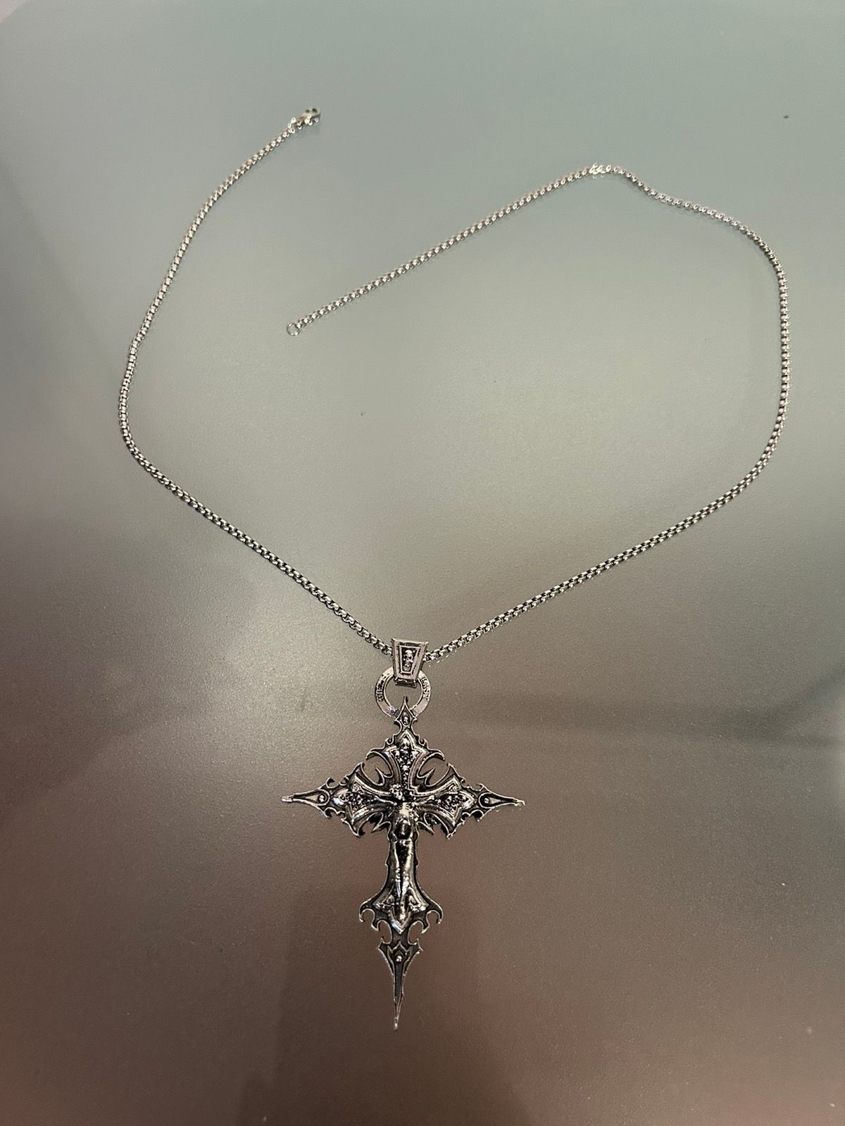 Japanese Brand × Streetwear × Vintage Gothic Skeleton Cross Necklace ...
