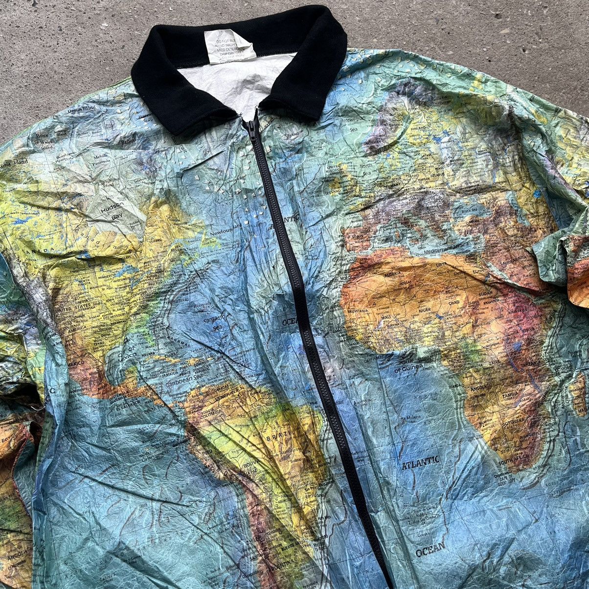 Vintage World Map 1992 Jacket Kurt Cobain By Leslie Jordan | Grailed