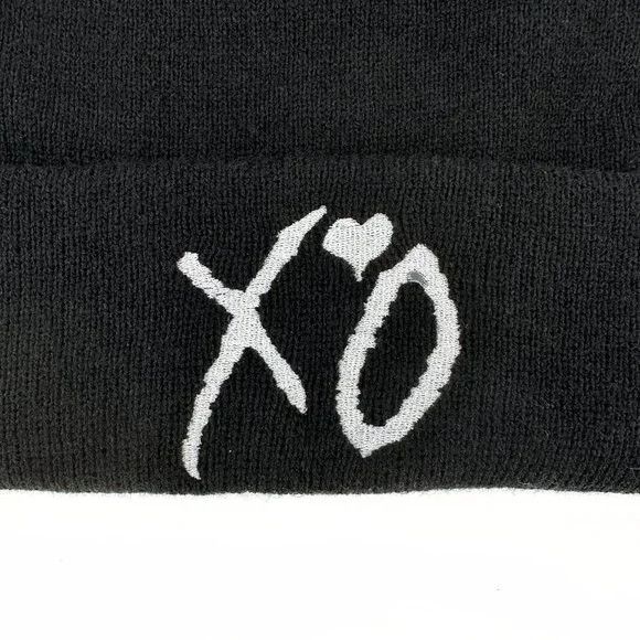 The Weeknd Black & White XO Embroidery Beanie | Grailed