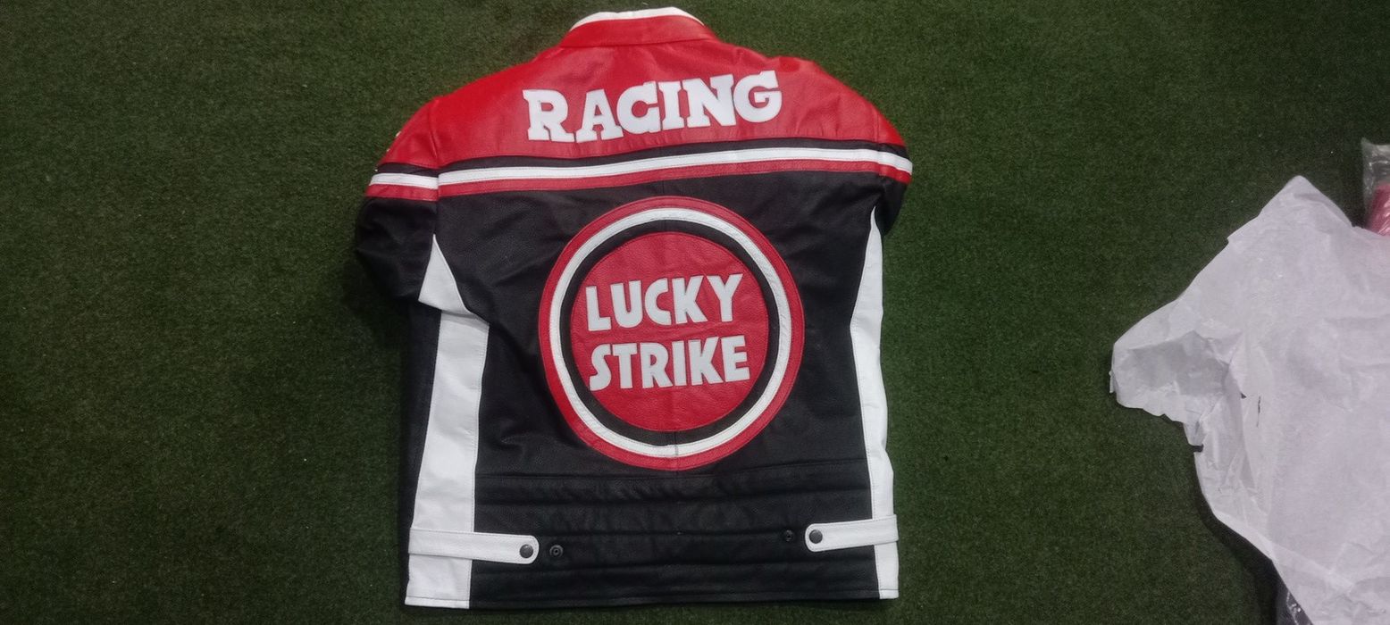 Genuine Leather Vintage 90s Lucky Strike Motorcycle Riding Leather ...