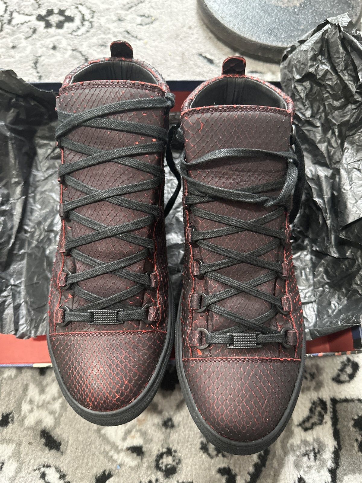 Balenciaga Balenciaga Arena Python Red | Grailed