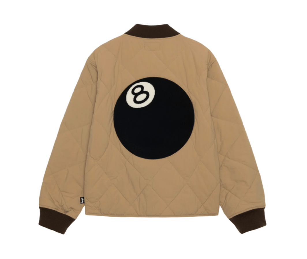 Hypebeast × Streetwear × Stussy Stüssy 8 Ball Quilted Liner Jacket Brown • XL | Grailed