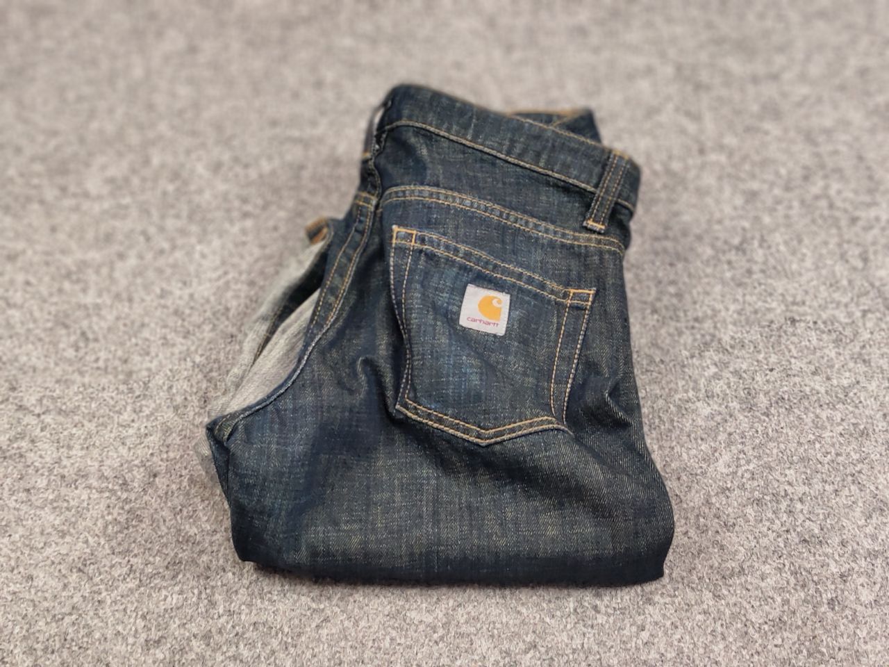 Vintage Vintage Carhartt Logo Miner Pants Faded Denim Y2K Style | Grailed