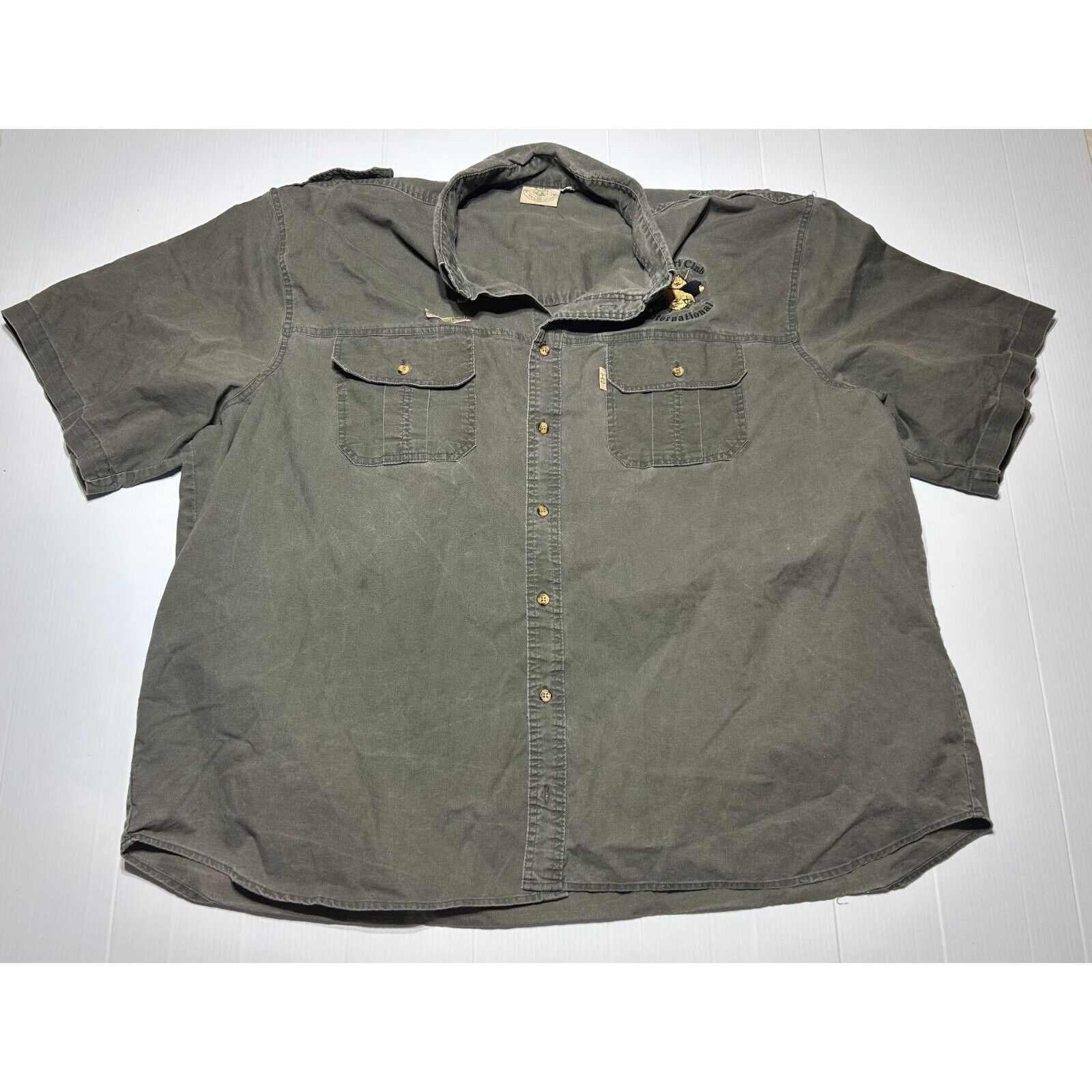 Vintage Vintage Safari Club Shirt Size XXL Mens Gray Logo Embroidered ...