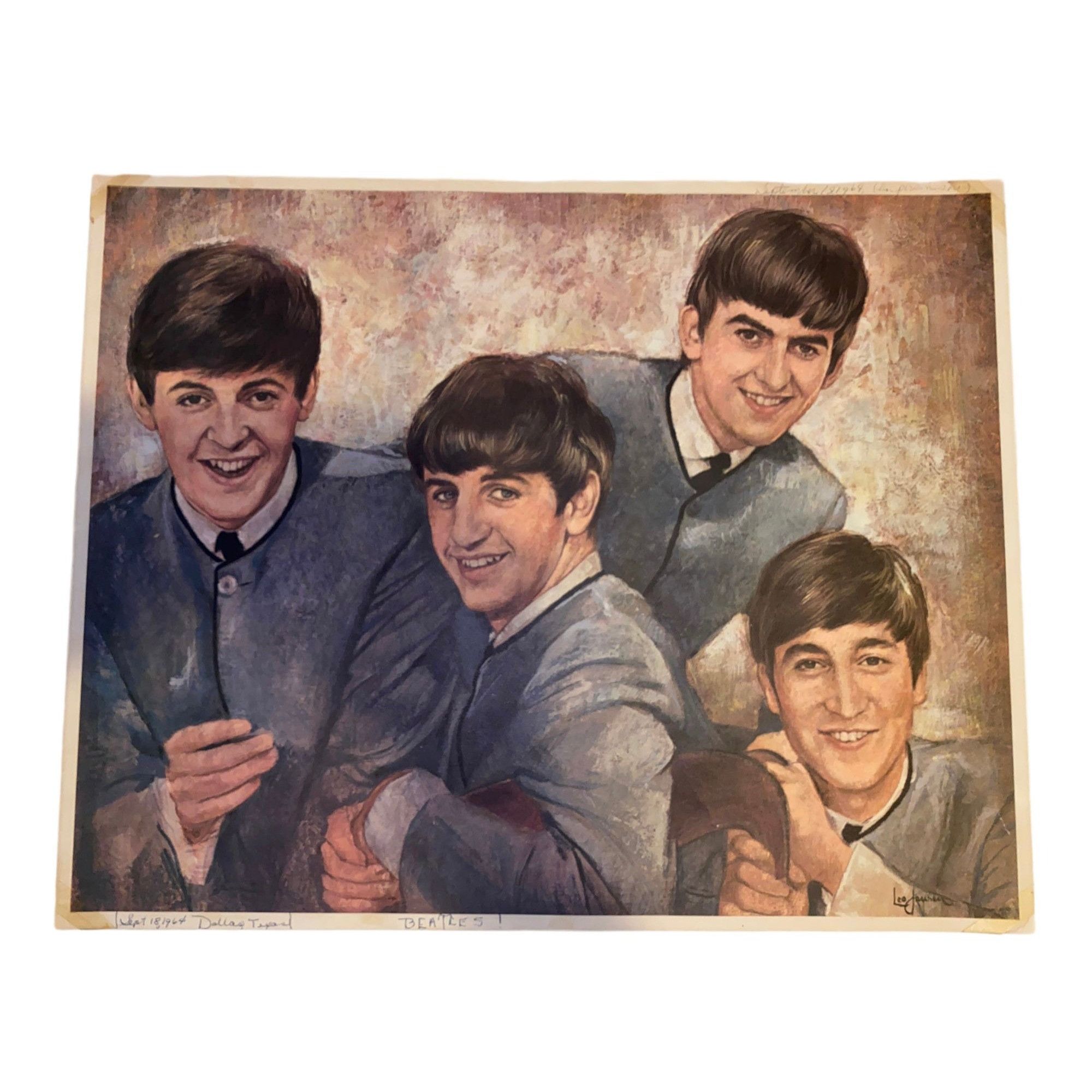 Vintage Vintage Beatles Concert Poster 1964 Dallas Texas The Beatles ...