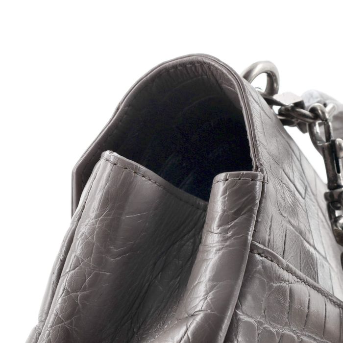 Yves Saint Laurent Classic Monogram College Bag Crocodile Embossed ...