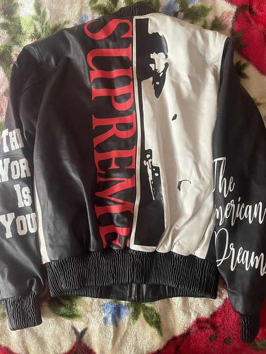 Custom Jacket Custom Supreme Scarface Leather Jacket | Grailed