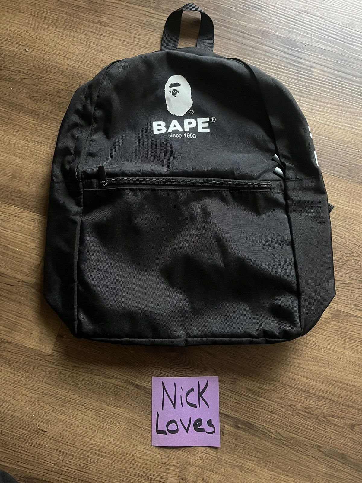 Bape Bape Backpack Black Logo Day Pack Book Bag | Grailed