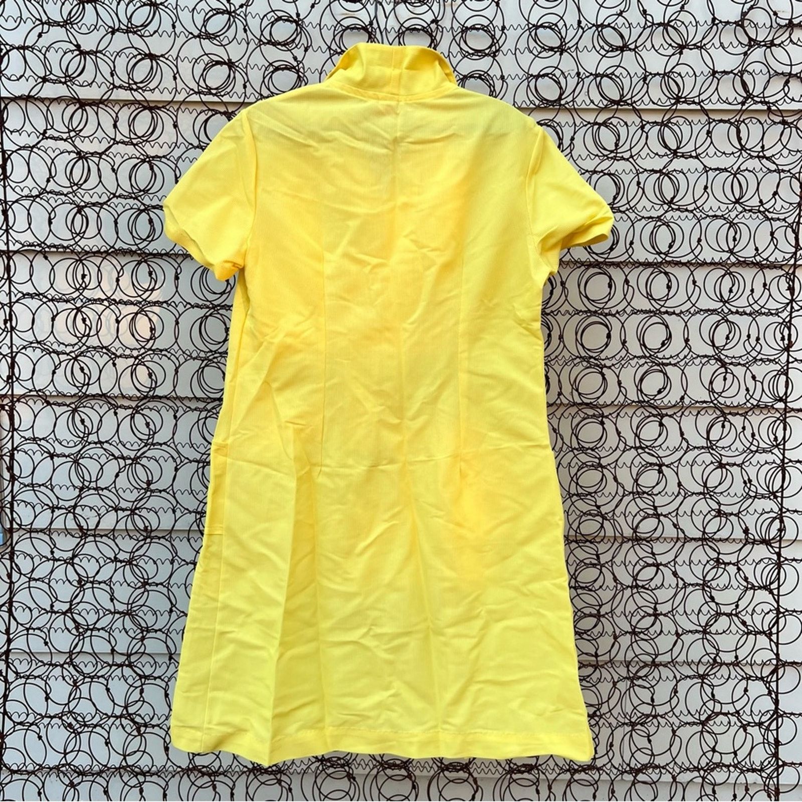 Vintage 50s 60s Mr. Trio Uniforms yellow zipper front waitress dress ...