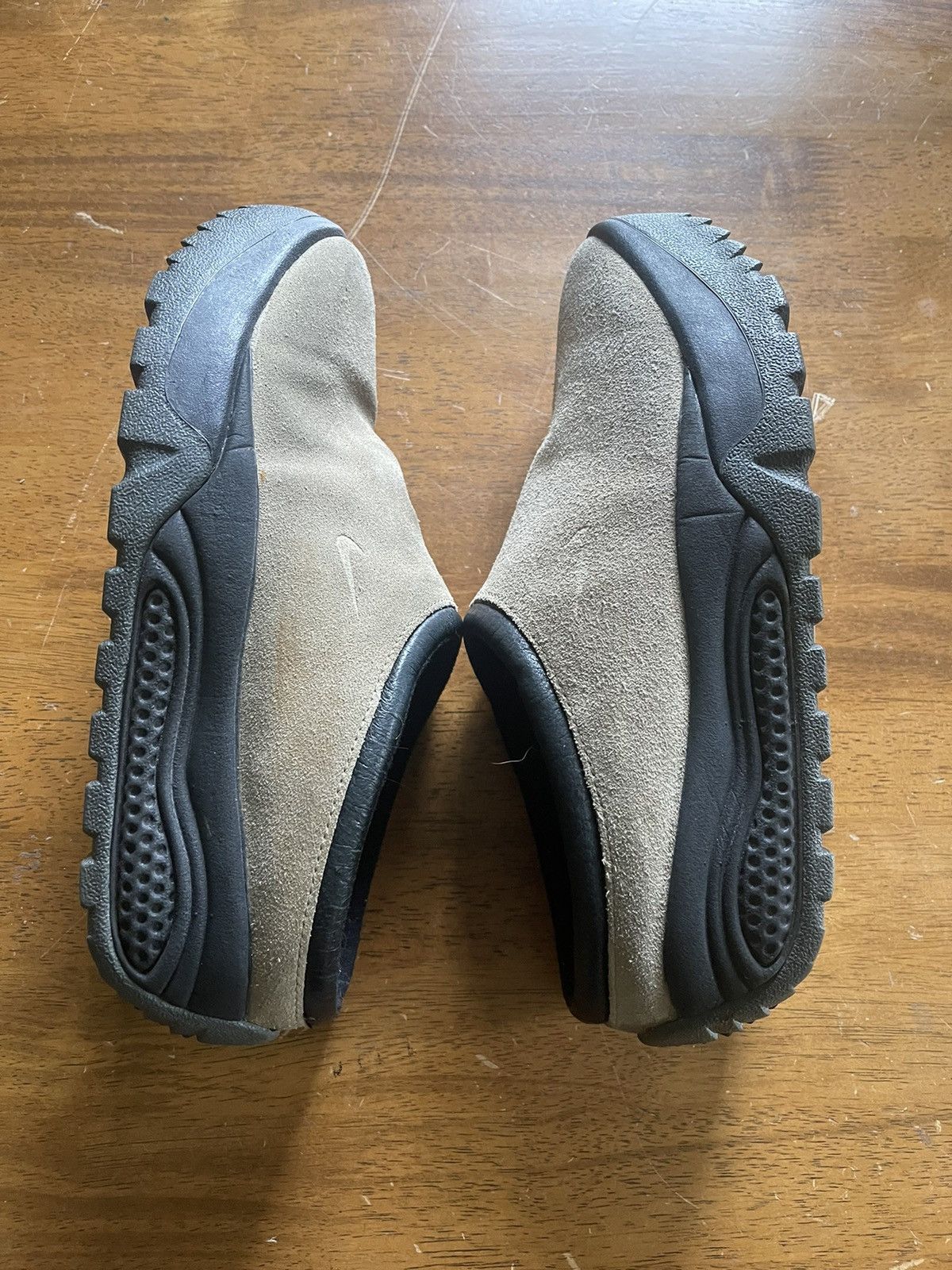 Nike Vintage Nike ACG Rufus 1 2000 Clog Mule Suede Beige Black | Grailed