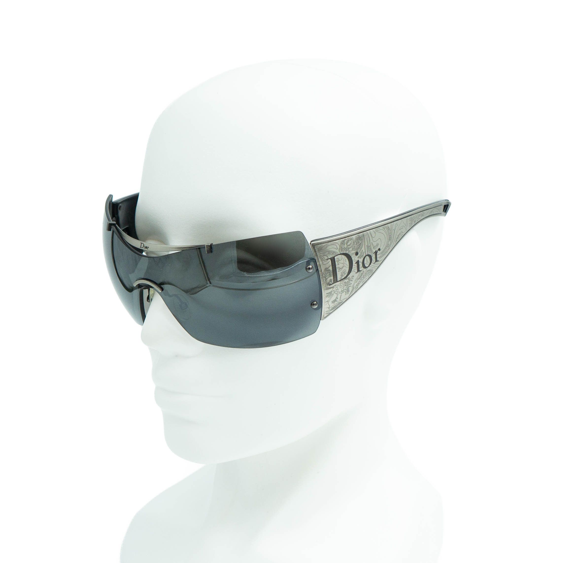 Dior Christian DIOR WESTERN Wrap Mask Shield Silver Sunglasses | Grailed