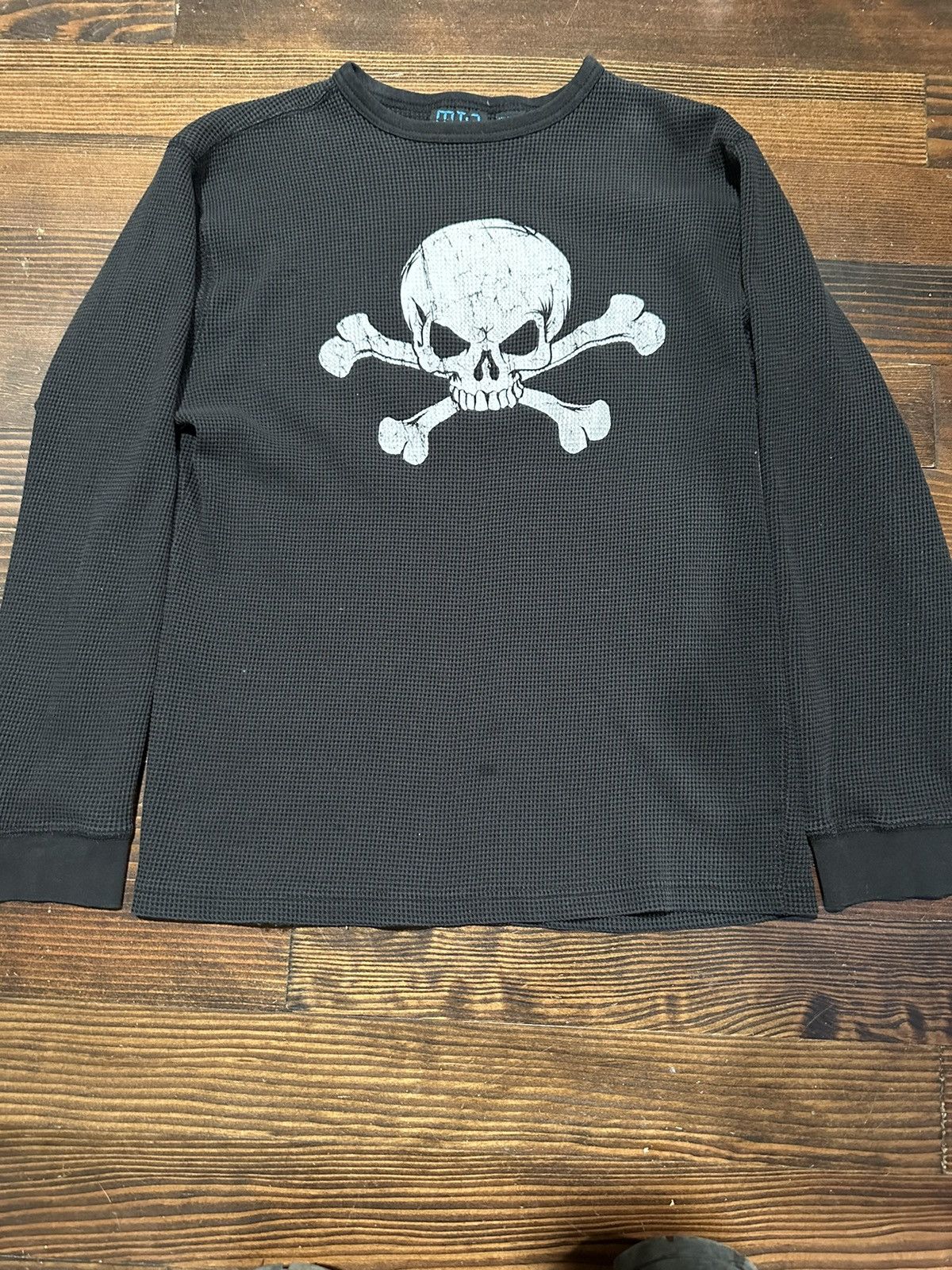 Skulls × Vintage Y2K black skull skeleton thermal | Grailed