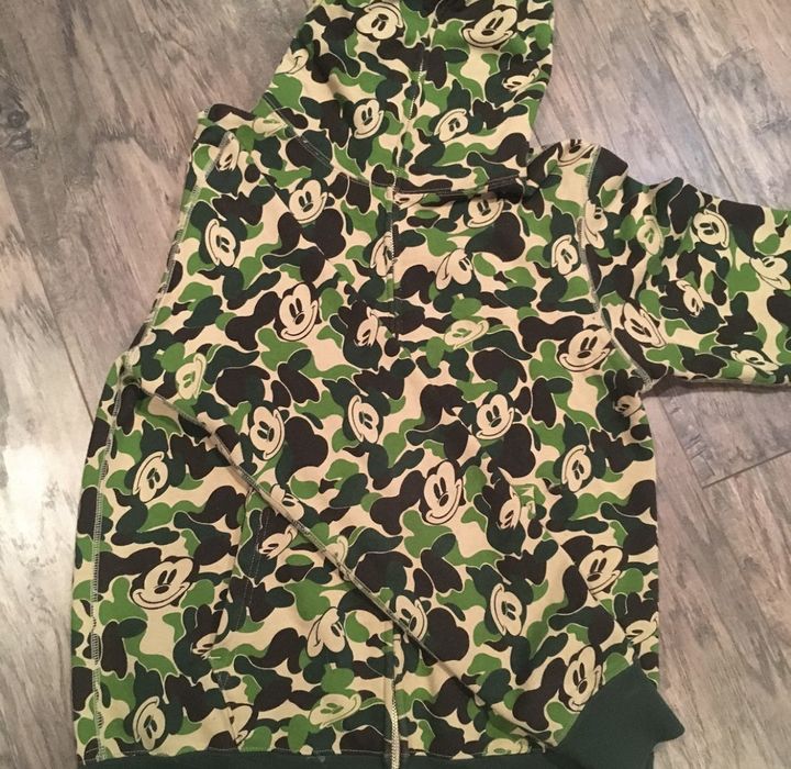 Bape BAPE x DISNEY ABC MICKEY MOUSE CAMO FULL ZIP HOODIE | Grailed