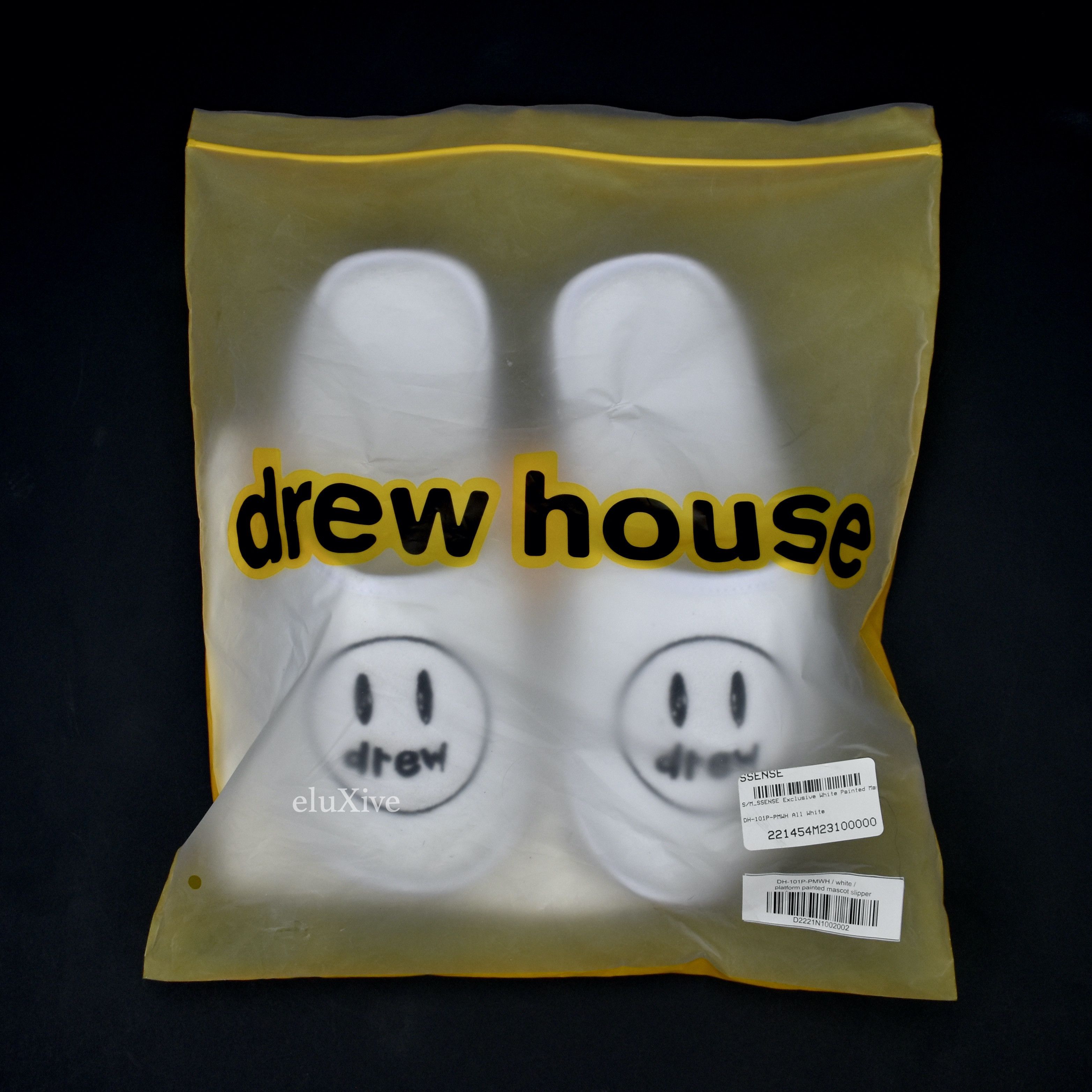 Drew House Drew House White Smiley Face Logo Slippers S/M | Grailed