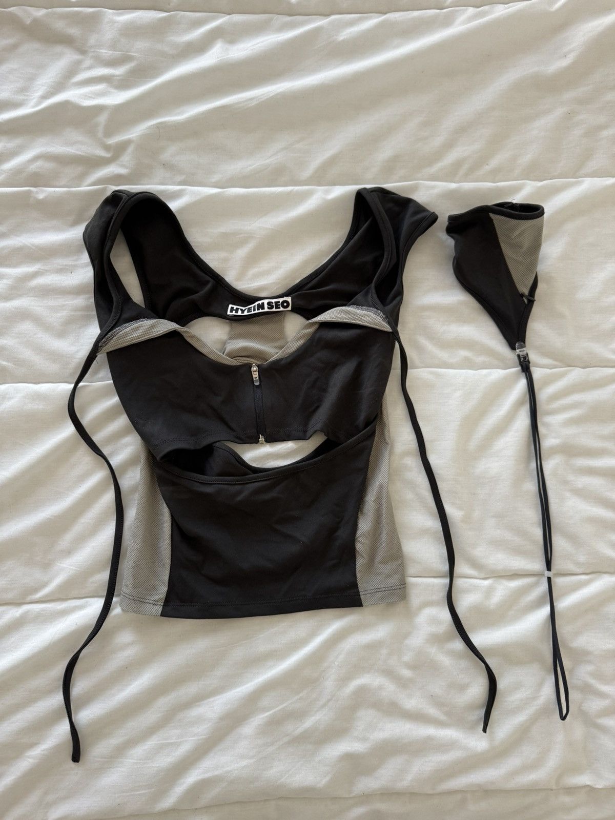 Hyein Seo Halter Racer Top Dark Grey | Grailed