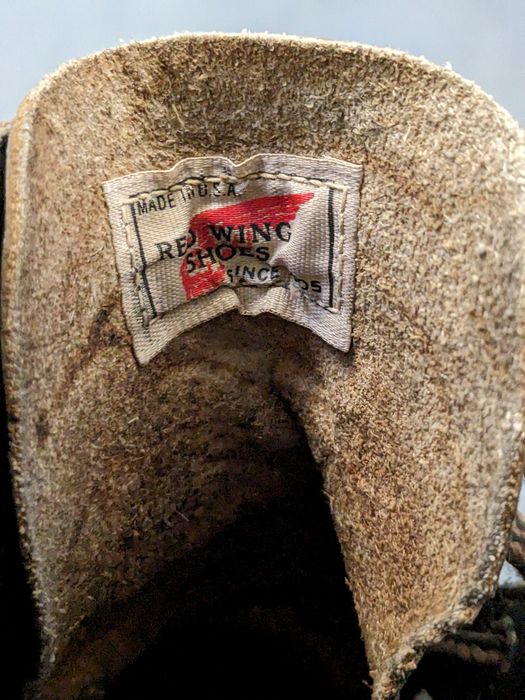 Red Wing Vintage Red Wings Work Boots 8.5 Wide Combat Black Leather ...