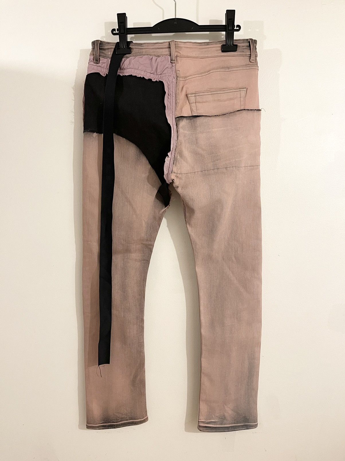 Rick Owens Faded Pink Patchwork Detroit Cut Denim | Grailed