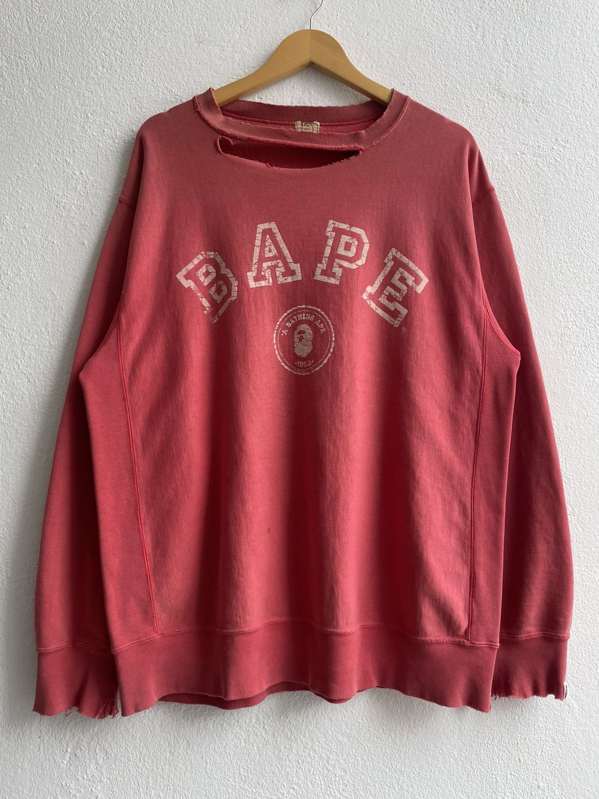 Bape Vintage 90's Distress Bathing Ape Crewneck | Grailed