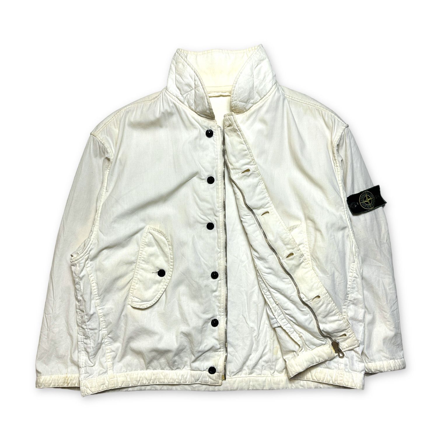 Stone Island 1980's Stone Island Off White Jock Jacket - Medium / Large ...