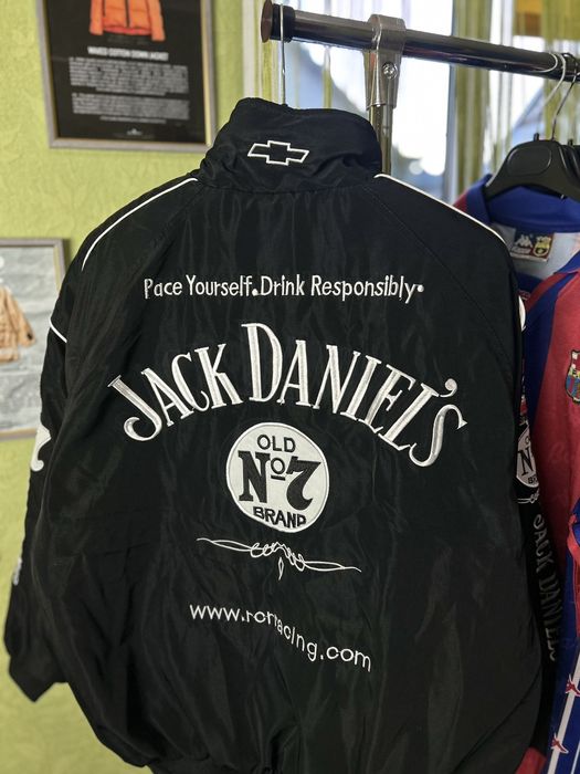 Vintage Jack Daniels Racing Black Jacket Big Logo 90s Rare | Grailed