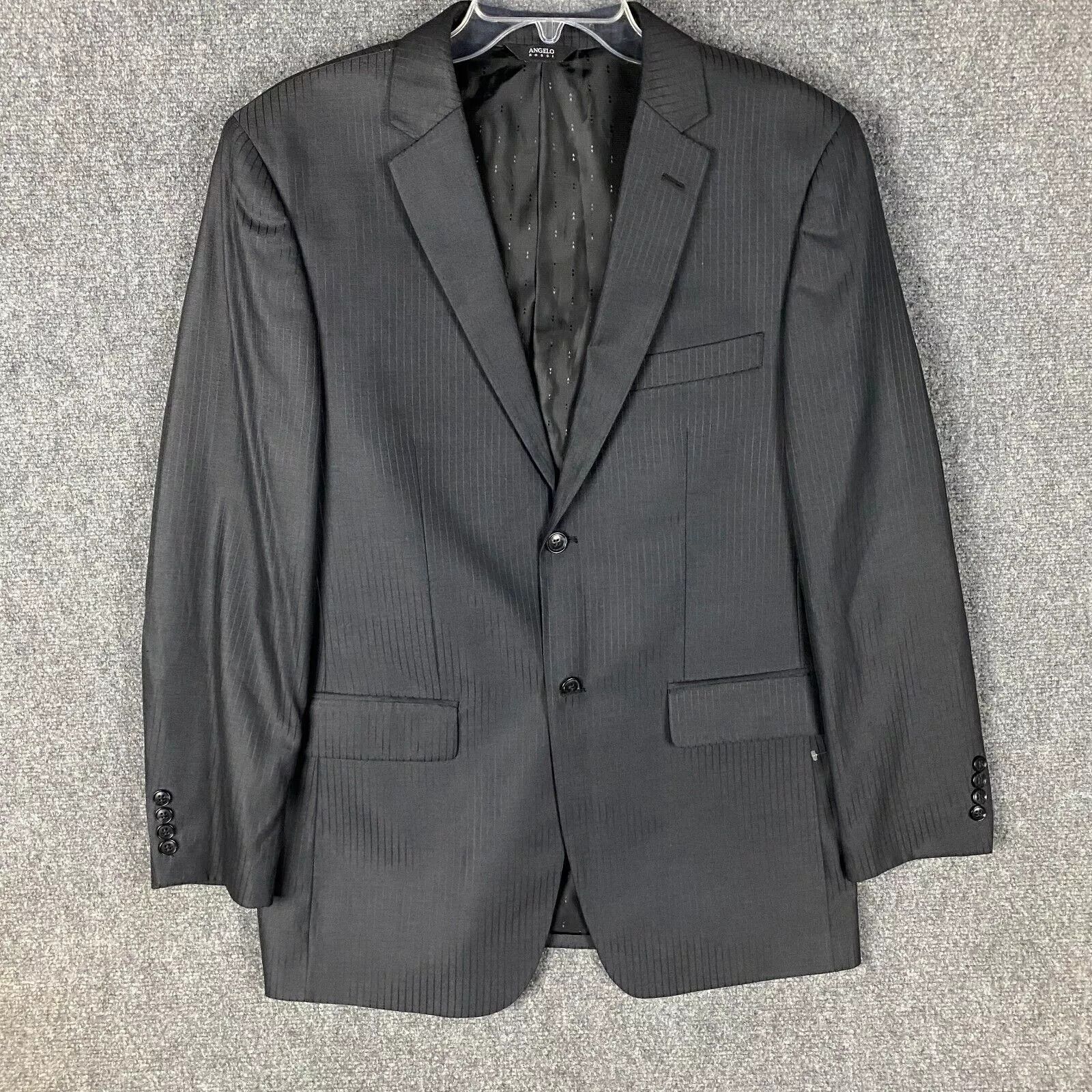 Other Angelo Rossi Blazer Suit Men's 40R Gray Striped Polyester | Grailed