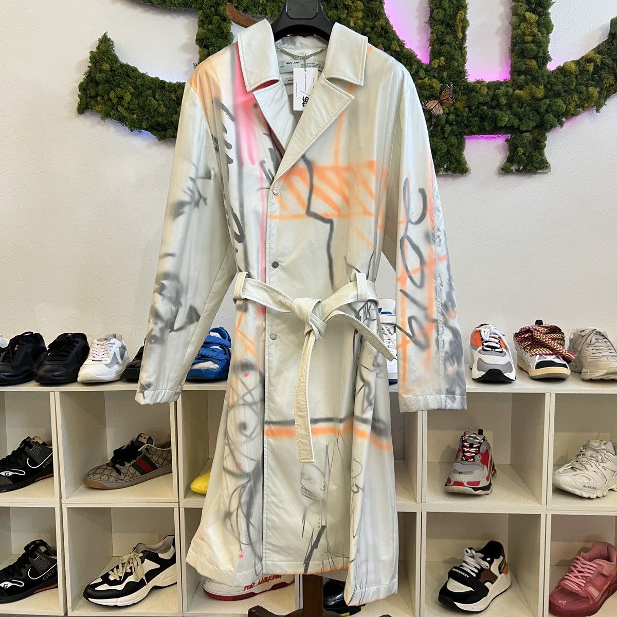 Off-White Off-White x Futura Graffiti Arrows Runway Trench Coat | Grailed