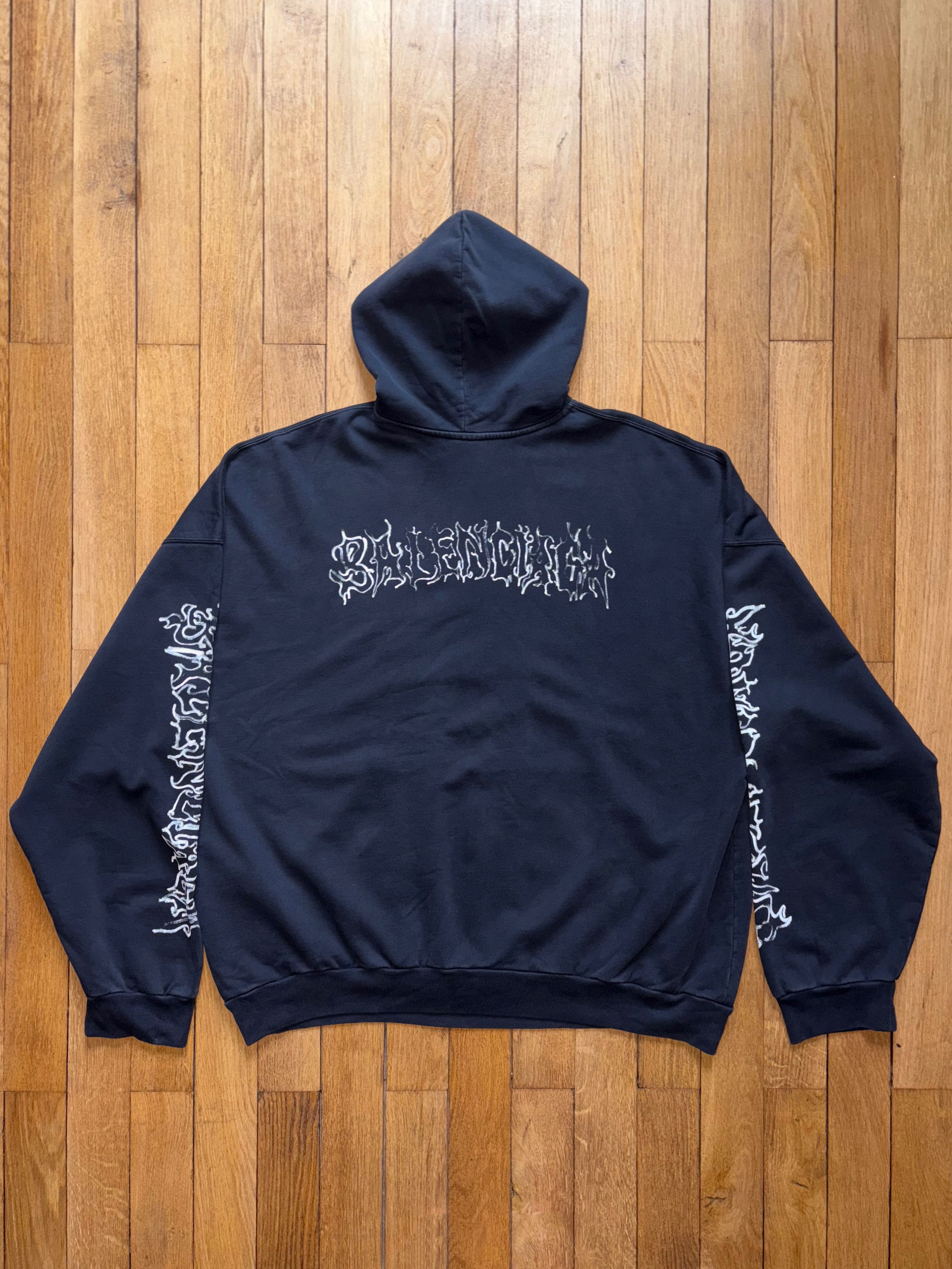 Balenciaga Balenciaga Metal Outline Logo Hoodie | Grailed